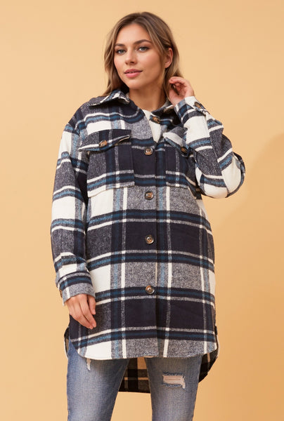 Fallon check shacket & Buy Online & Rockmans