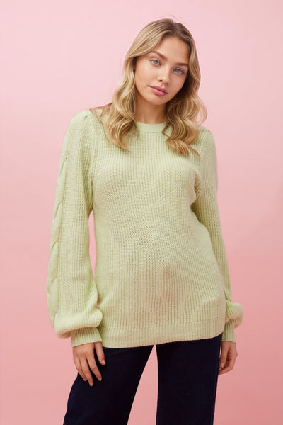 Astrea cable knit balloon sleeve rib knit jumper & Buy Online & Rockmans