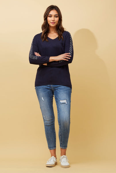 Sienna glitter sleeve jumper & Buy Online & Rockmans