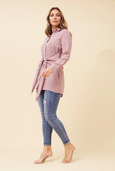 Longline tie front shirt & Buy Online & Rockmans