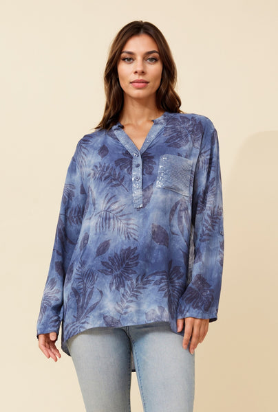 Rosetta leaf print top & Buy Online & Rockmans