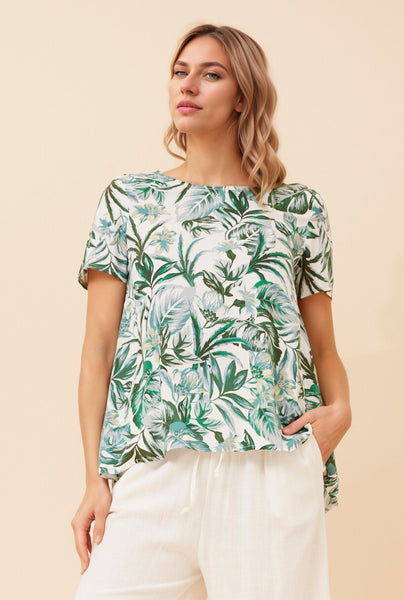 Malissa leaf print top & Buy Online & Rockmans